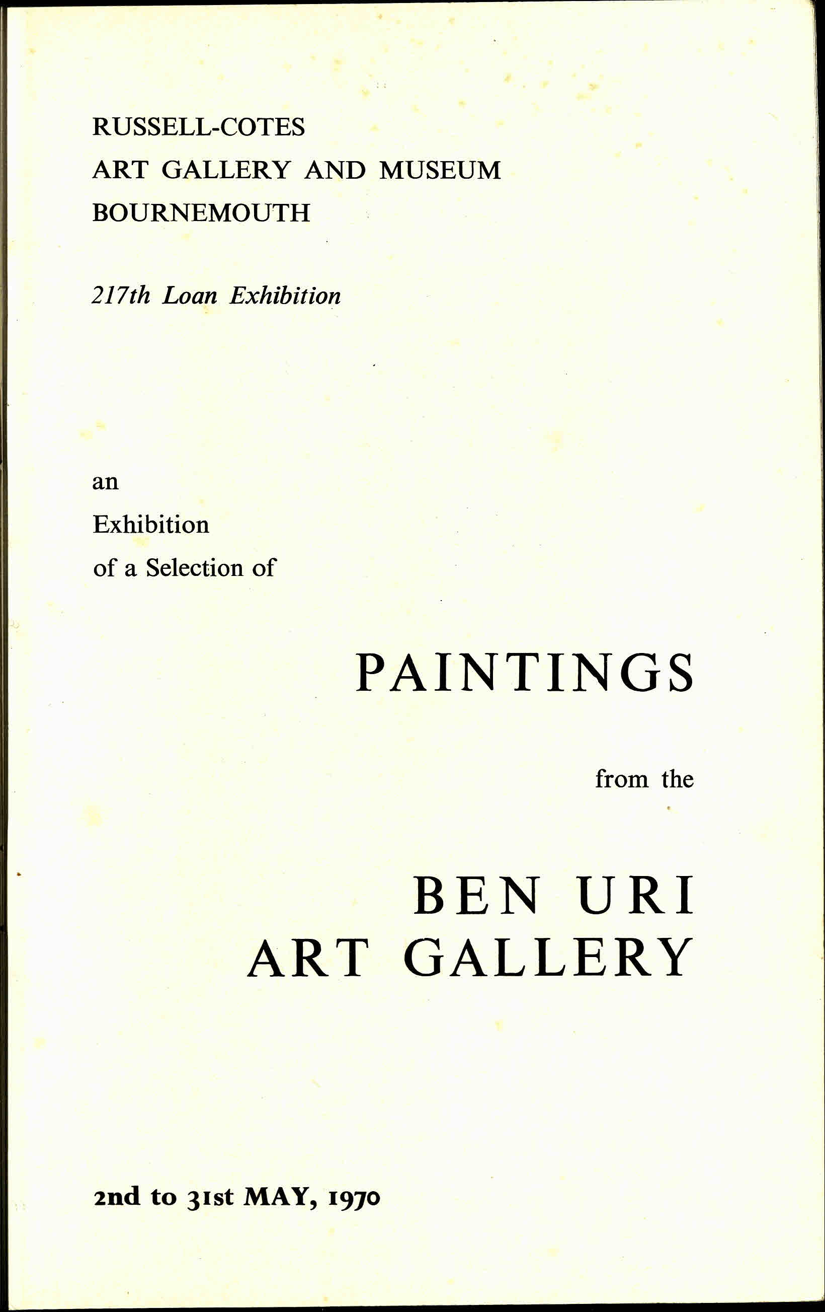 Ben Uri collection - past exhibitions